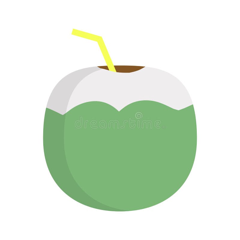 Tender Coconut Water Icon. Flat Illustration Colored Vector Isolated ...