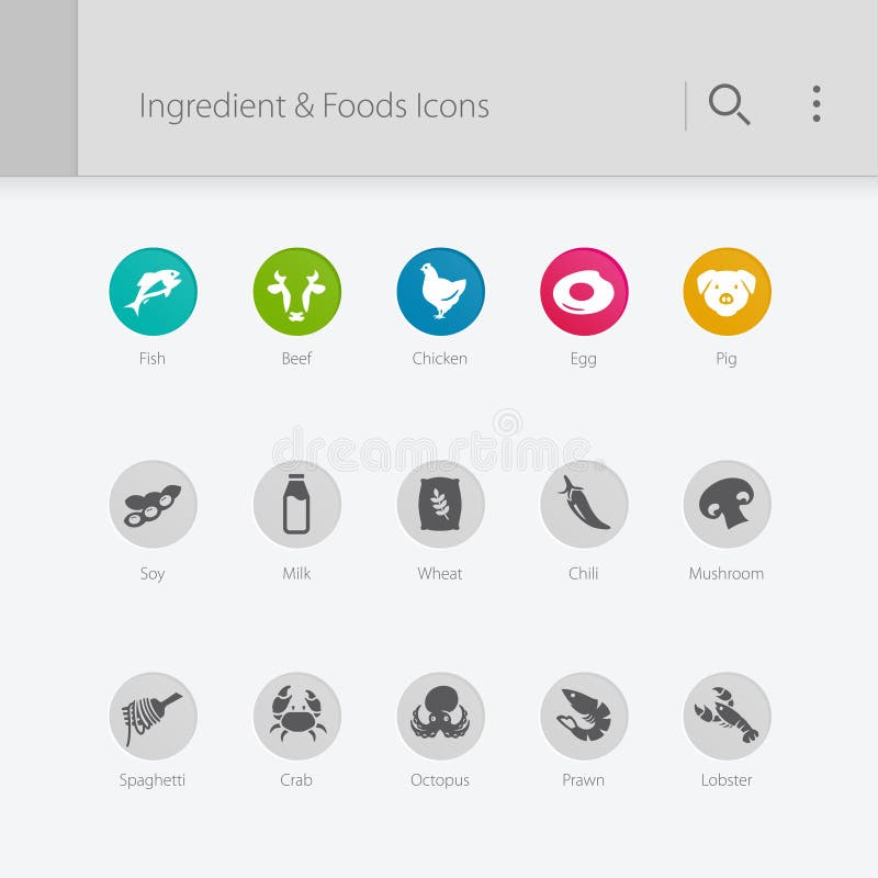 Ingredient & Foods Related Icons Stock Vector - Illustration of chef ...