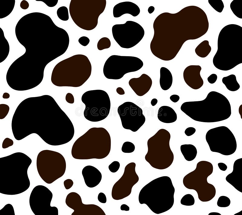 Cow Texture Pattern Repeated Seamless Brown Black White Stock Vector ...