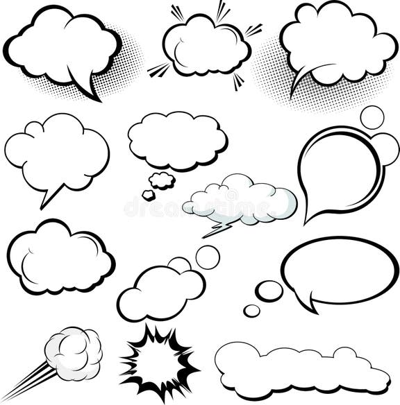 Comic and Cartoon Style Mushroom Cloud Layer Dialog Stock Vector ...