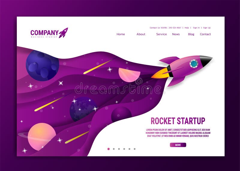 Startup Business Idea Concept. Rocket Ship in a Flat Vector Stock ...