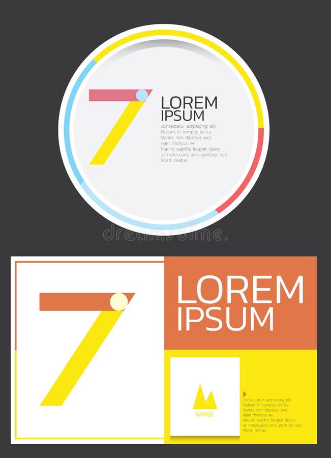 Seven Number Letter Label. Space Photo and Text. Stock Vector ...