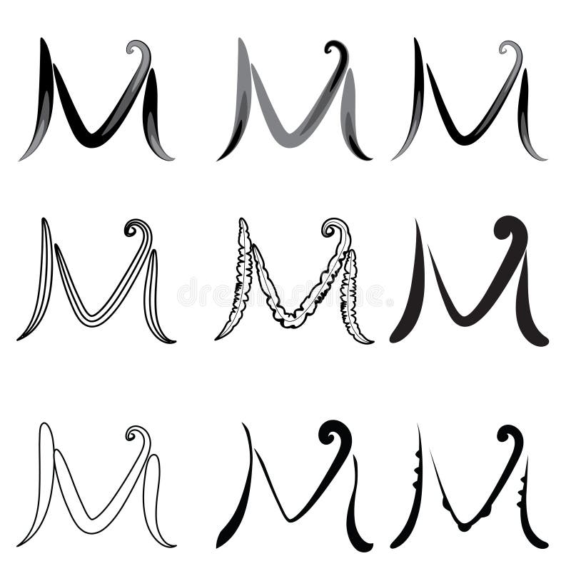 Vector Drawing M Design Logo Stock Illustration - Illustration of ...