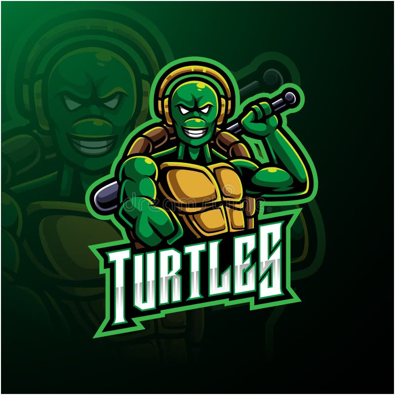 Turtle Sport Mascot Logo Design Stock Vector - Illustration of face ...