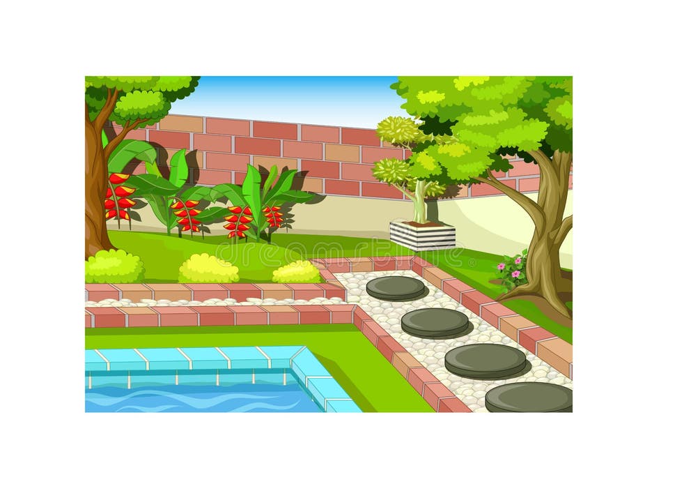 Garden Pool Cartoon Kids Stock Illustrations – 195 Garden Pool Cartoon ...
