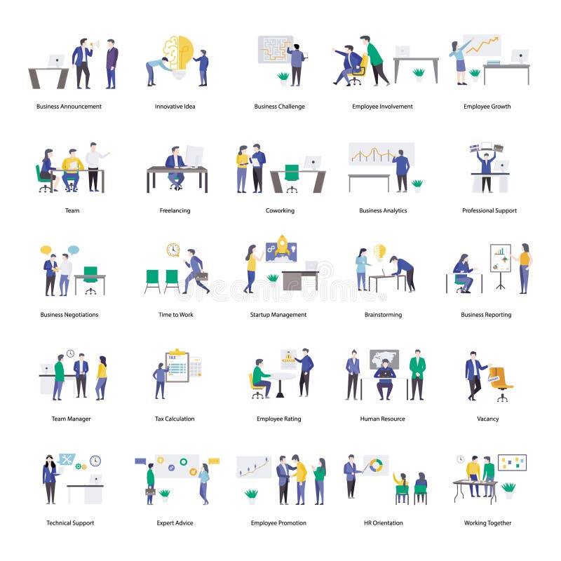 Professional People Icons Set Stock Vector - Illustration of bulb ...