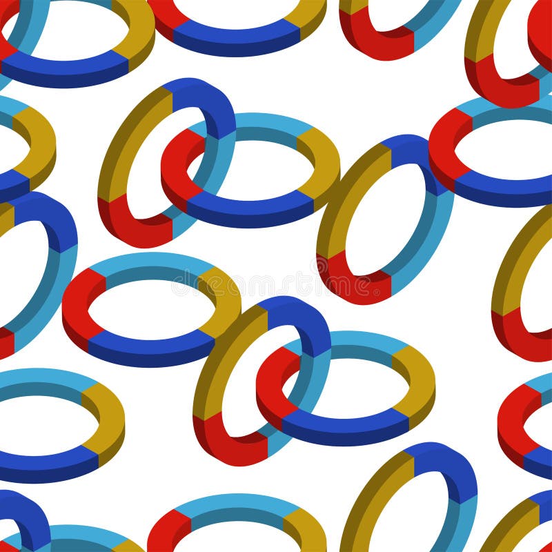 Seamless Pattern with Chain Made of Segmented Colorful Rings in ...