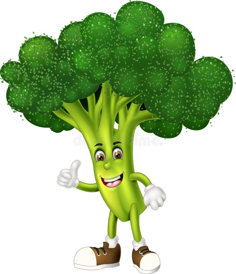Funny Green Broccoli Cartoon Stock Illustration - Illustration of ...