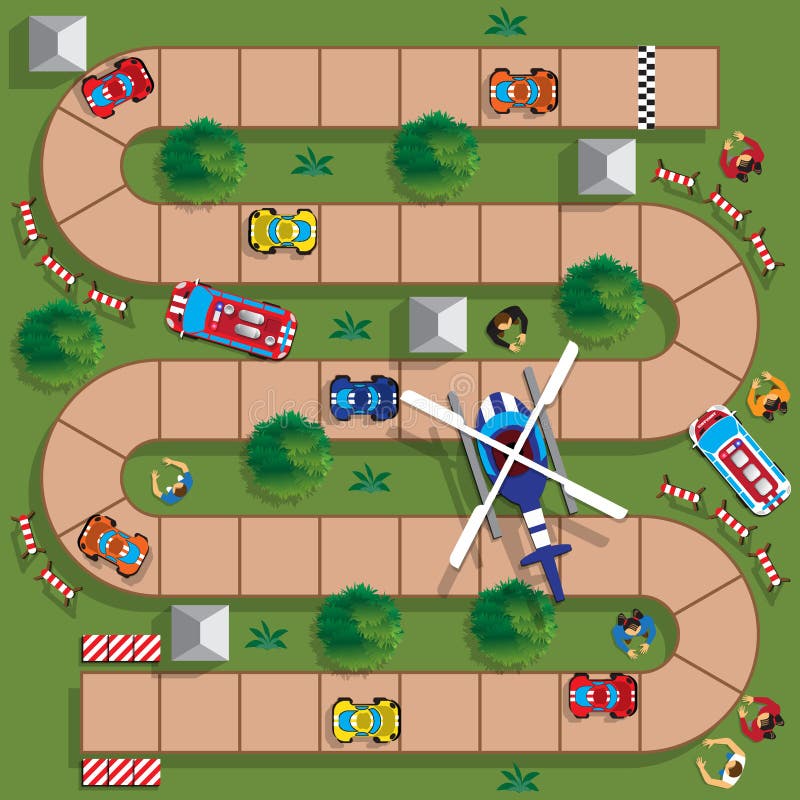 Car race. Board game. stock vector. Illustration of object - 89308025
