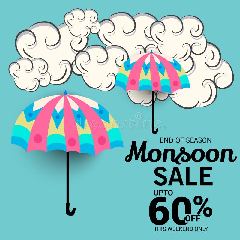 Happy Monsoon. stock illustration. Illustration of editable - 155215728