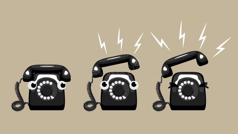 Retro Phone Ring Cartoon Animation Vector Illustration Stock Vector ...