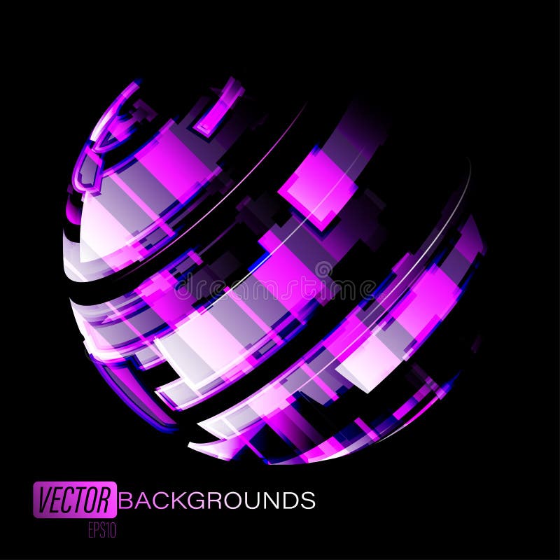 Abstract Round Colors on a Black Scene Stock Vector - Illustration of ...