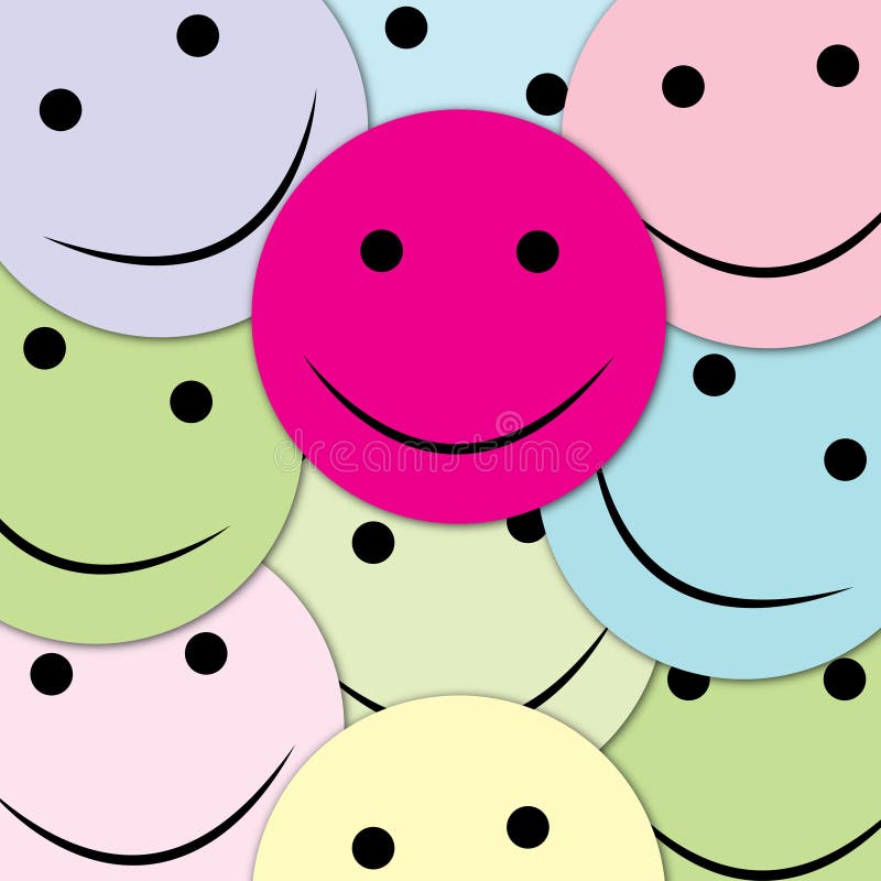 Happy Smiles Seamless Pattern. Yellow Emoji Vector Background. Smiles ...