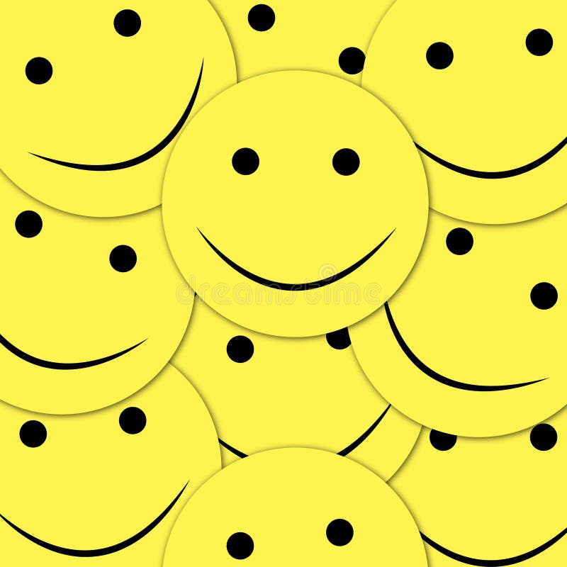 Happy Smiles Seamless Pattern. Yellow Emoji Vector Background. Smiles ...