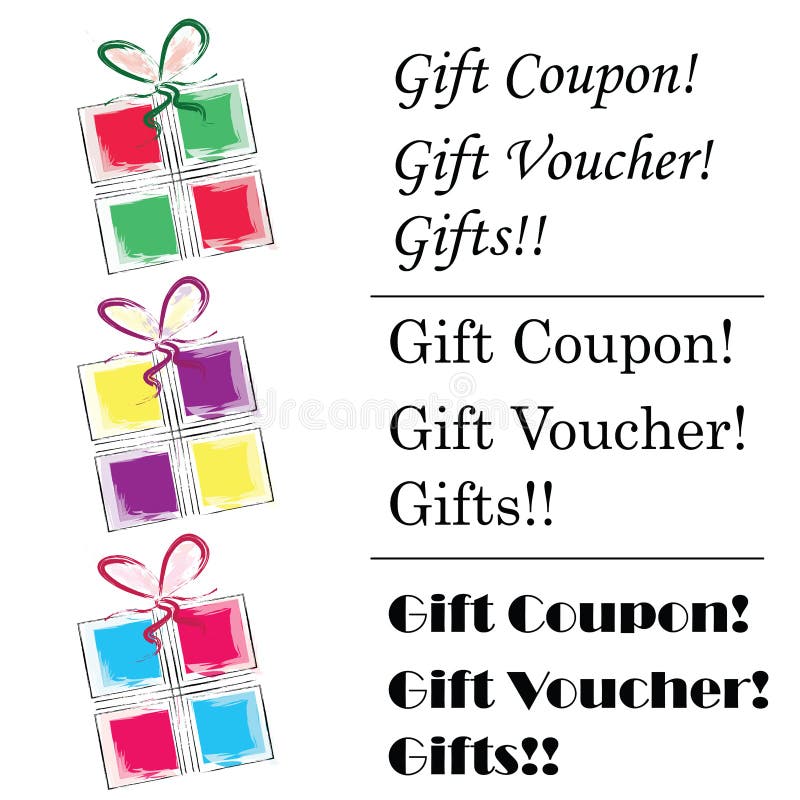 Gift Coupon - Gift Voucher Logo - Gift Boxes Symbol in Multiple Colors ...