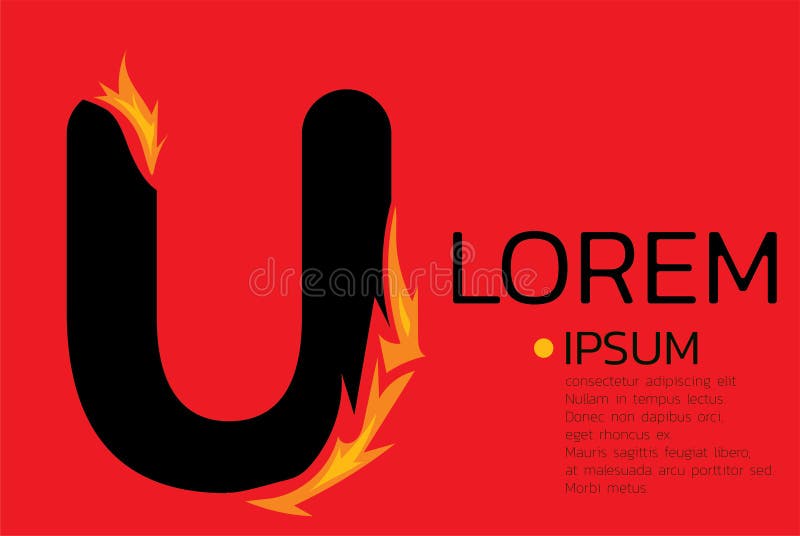 U Letter Label. Space Photo and Text Stock Vector - Illustration of ...