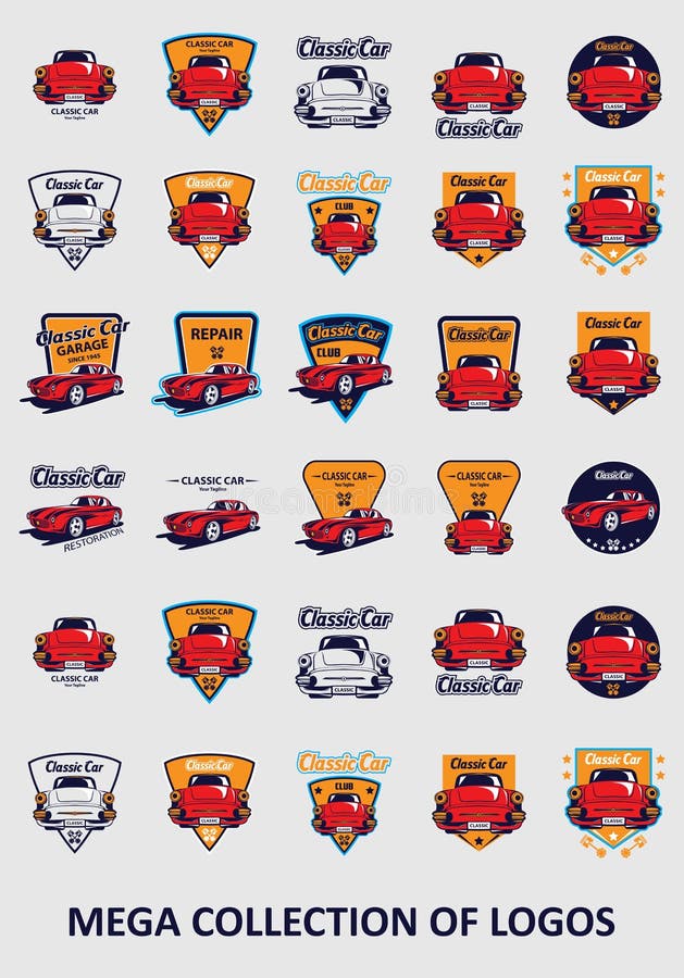 Car Logos. Set of 30 Car Badges for Your Business Stock Vector ...