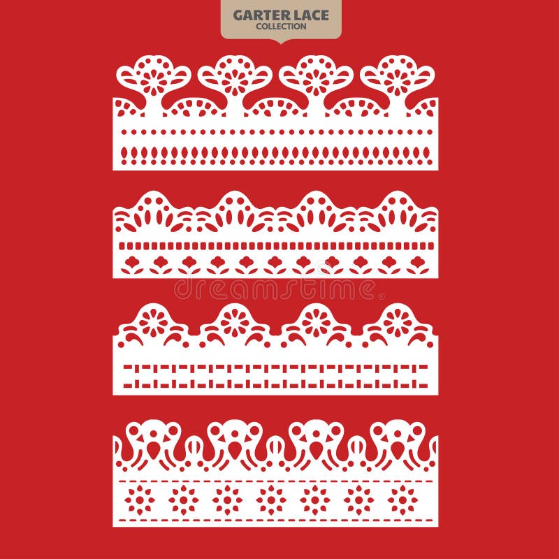 Set Garter Lace Ornament for Embroidery and Laser Cut Stock Vector ...