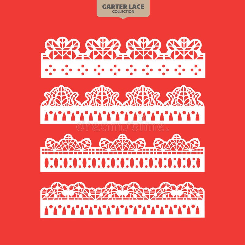 Set Garter Lace Ornament for Embroidery and Laser Cut Stock Vector ...