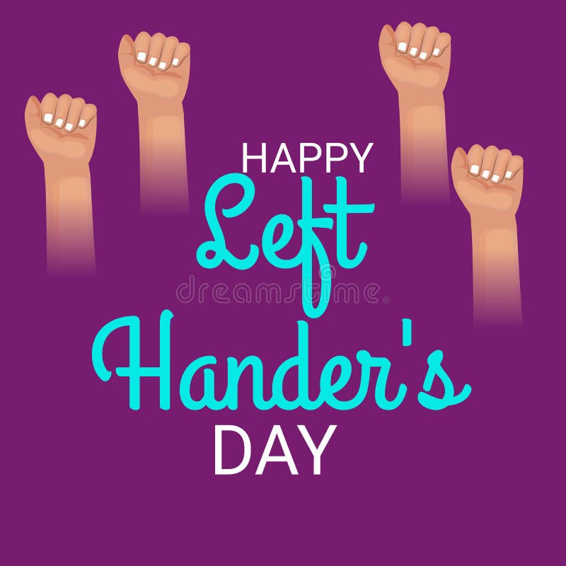 Left Hander`s Day stock illustration. Illustration of colorful - 155491959