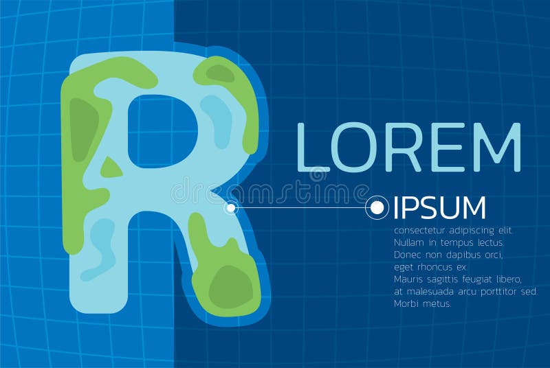 R Letter Label. Space Photo and Text. Stock Vector - Illustration of ...