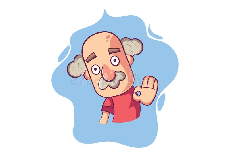 Cartoon Illustration of Old Man Set Stock Vector - Illustration of bald ...