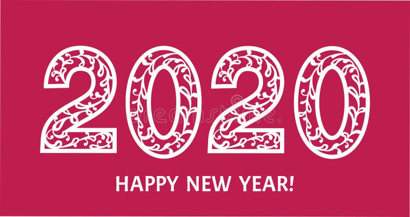 2020 New Year. Numbers Design for Laser Cutting, Plotter Cutting or ...