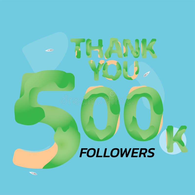 500 Followers Social Media. Stock Vector - Illustration of banner, five ...