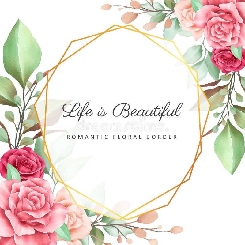 Beautiful Geometric Flower Border for Cards Composition Stock Vector ...