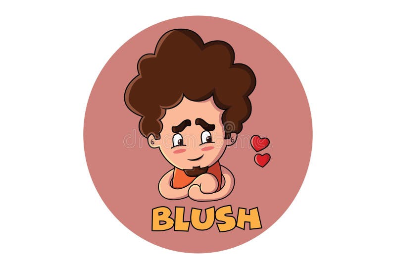 Cartoon Young Boy Blushing Face Vector Illustration Stock Illustration ...