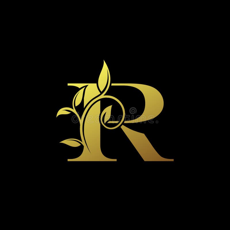 Classy Gold Letter R Logo Icon . Initial Letter R Design Vector Luxury ...