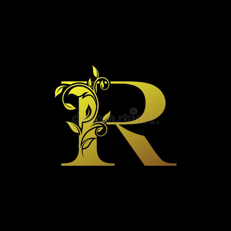 Classy Gold Letter R Logo Icon . Initial Letter R Design Vector Luxury ...