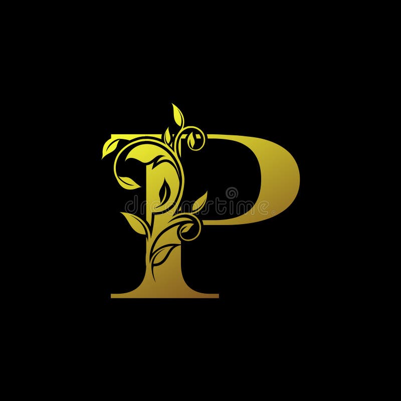 Classy Gold Letter P Logo Icon . Initial Letter P Design Vector Luxury ...