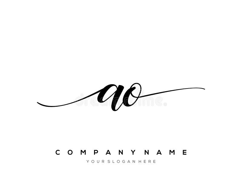 AO Initial Handwriting Logo Template Vector. Stock Vector ...