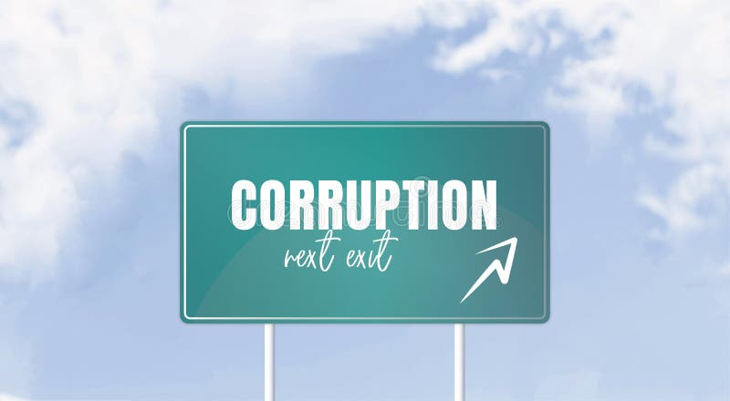 Corruption. Road Sign in the Colors of the Russian Flag. Translation ...