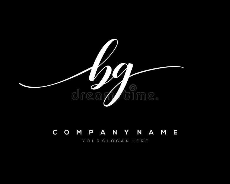 BG Initial Handwriting Logo Template Vector. Stock Vector ...