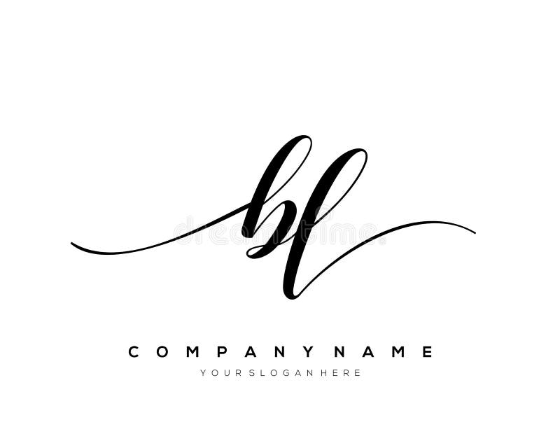 BL Initial Handwriting Logo Template Vector. Stock Vector ...