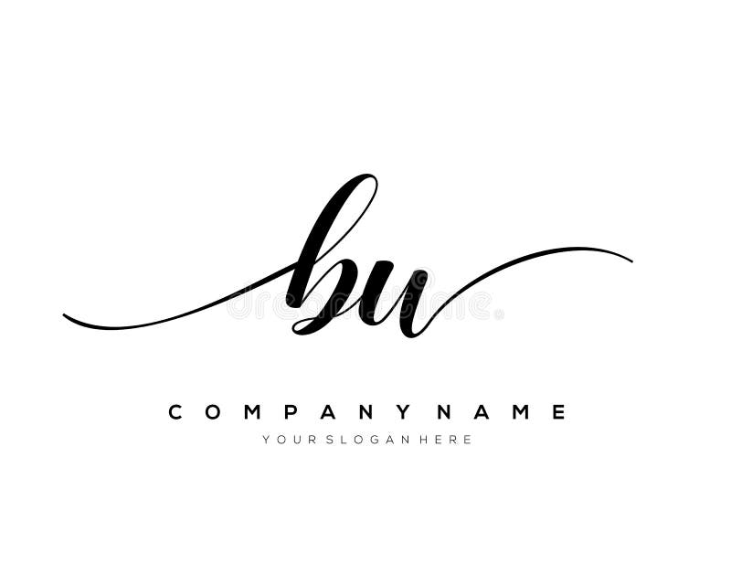 BU Beauty Vector Initial Logo, Handwriting Logo of Initial Signature ...