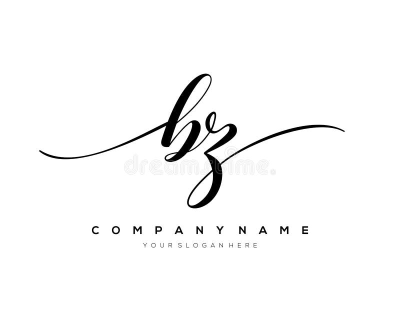 BZ Initial Handwriting Logo Template Vector. Stock Vector ...