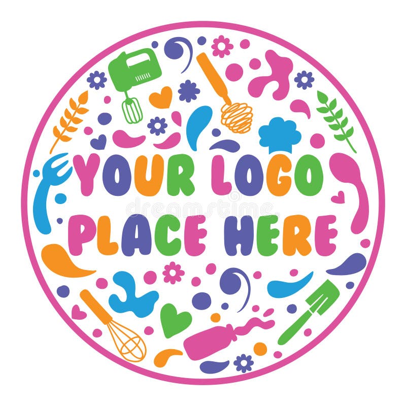 Cute Mix Bread Making Icon Logo Circle and Colorful Logo Design Stock ...