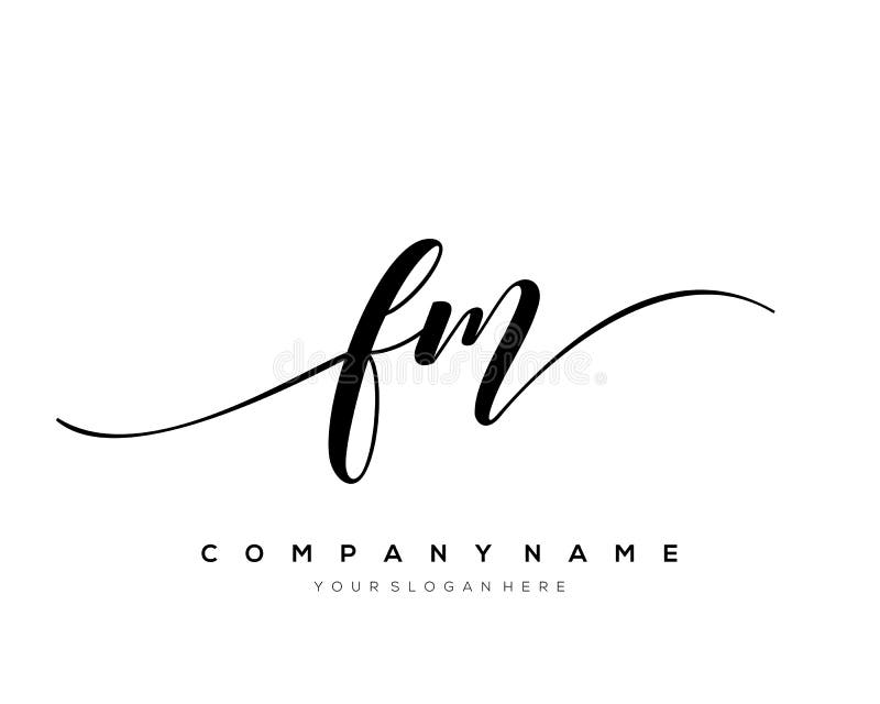 FM Initial Handwriting Logo Template Vector. Stock Vector ...
