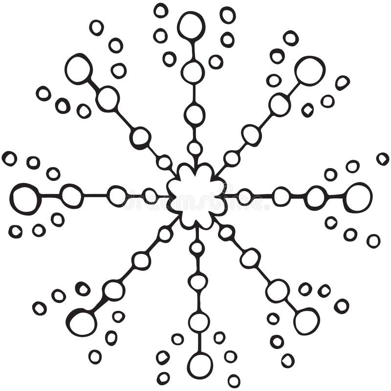 Abstract Hand-drawn Funny Snowflake on a White Background. Stock Vector ...