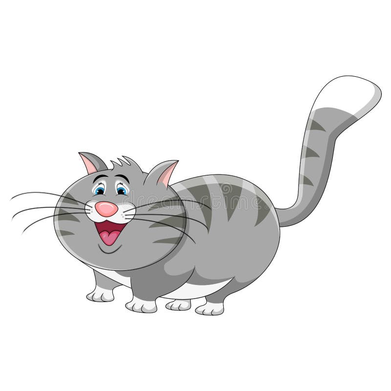 Fat Gray Cartoon Cat - For Bannajohanna