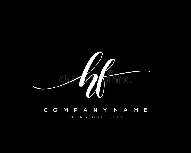 HF Initial Handwriting Logo Template Vector. Stock Vector ...