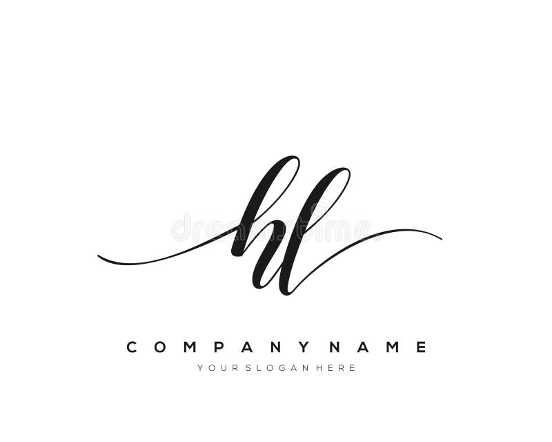 HL Initial Handwriting Logo Template Vector. Stock Illustration ...