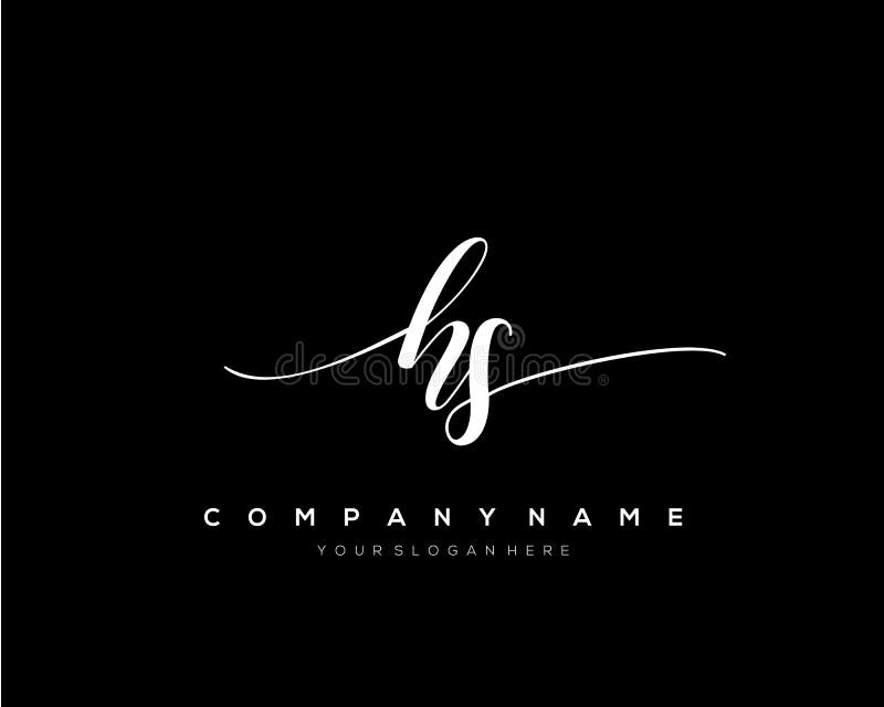 H S HS Initial Letter Handwriting and Signature Logo. a Concept ...