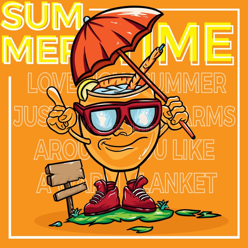 Lemon Glass Summer Feel Warm Illustration Design Stock Illustration ...