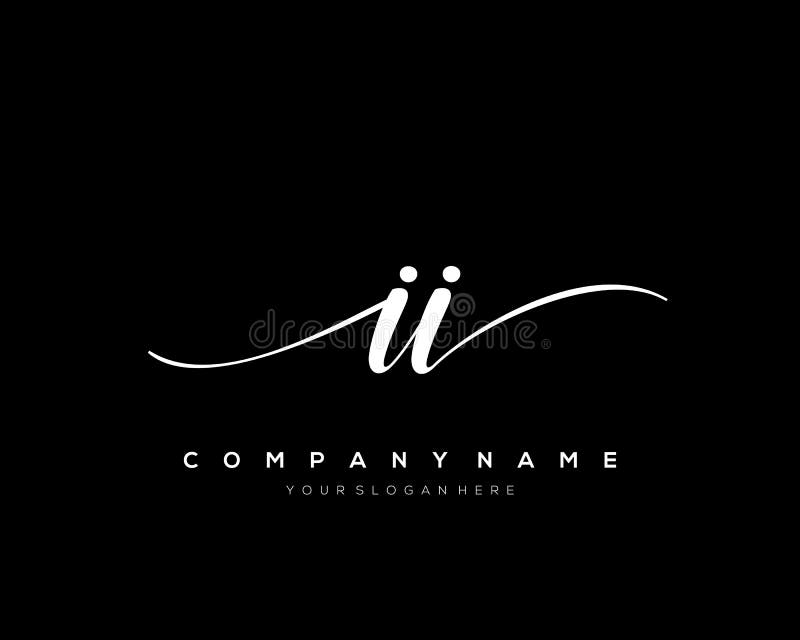 II Initial Handwriting Logo Template Vector. Stock Vector ...