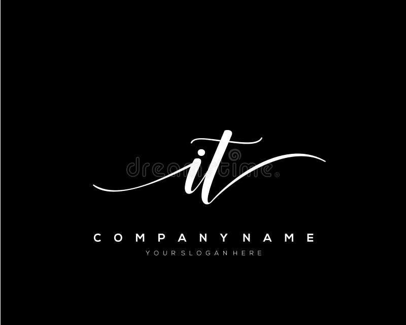 It Initial Handwriting Logo Template Vector. Stock Vector ...