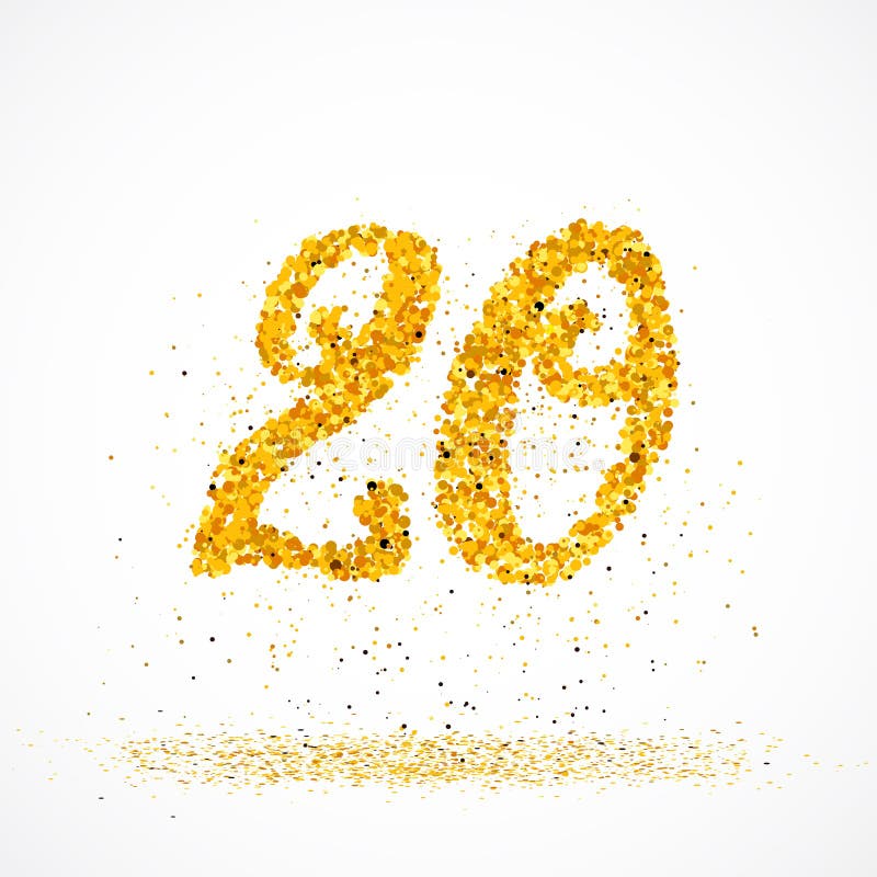 20 Made with Little Glitter Gold Circles Stock Vector - Illustration of ...